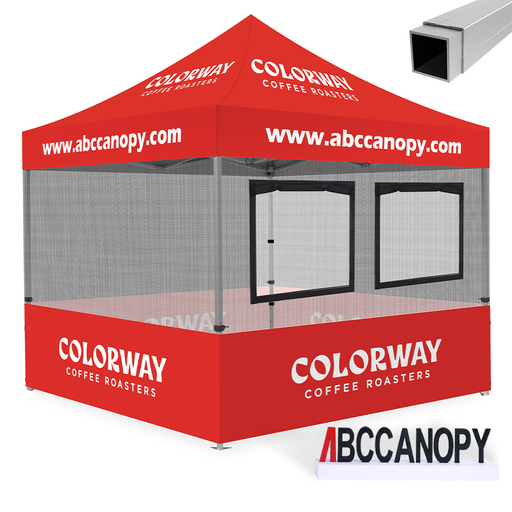ABCCANOPY Custom Food Booth with Roll-Up Windows & Mesh - 10x10, 10x15 ...