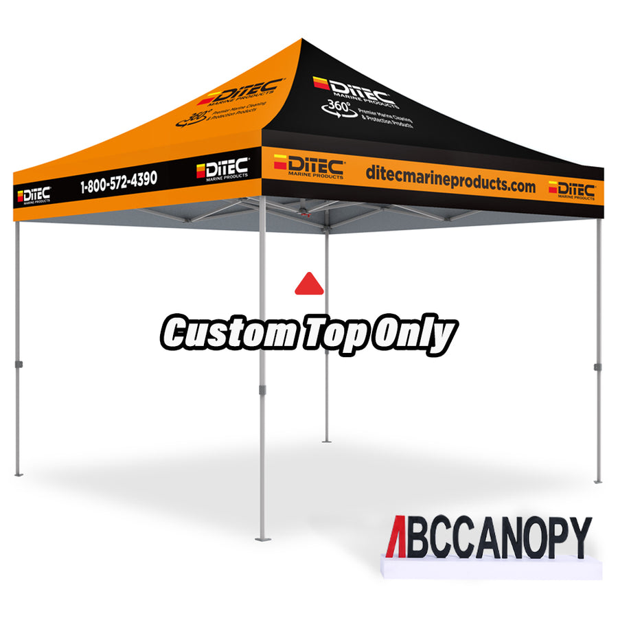 ABCCANOPY Custom Canopy Top with Logo for 8x8/10x10/10x15/10x20 Pop Up ...