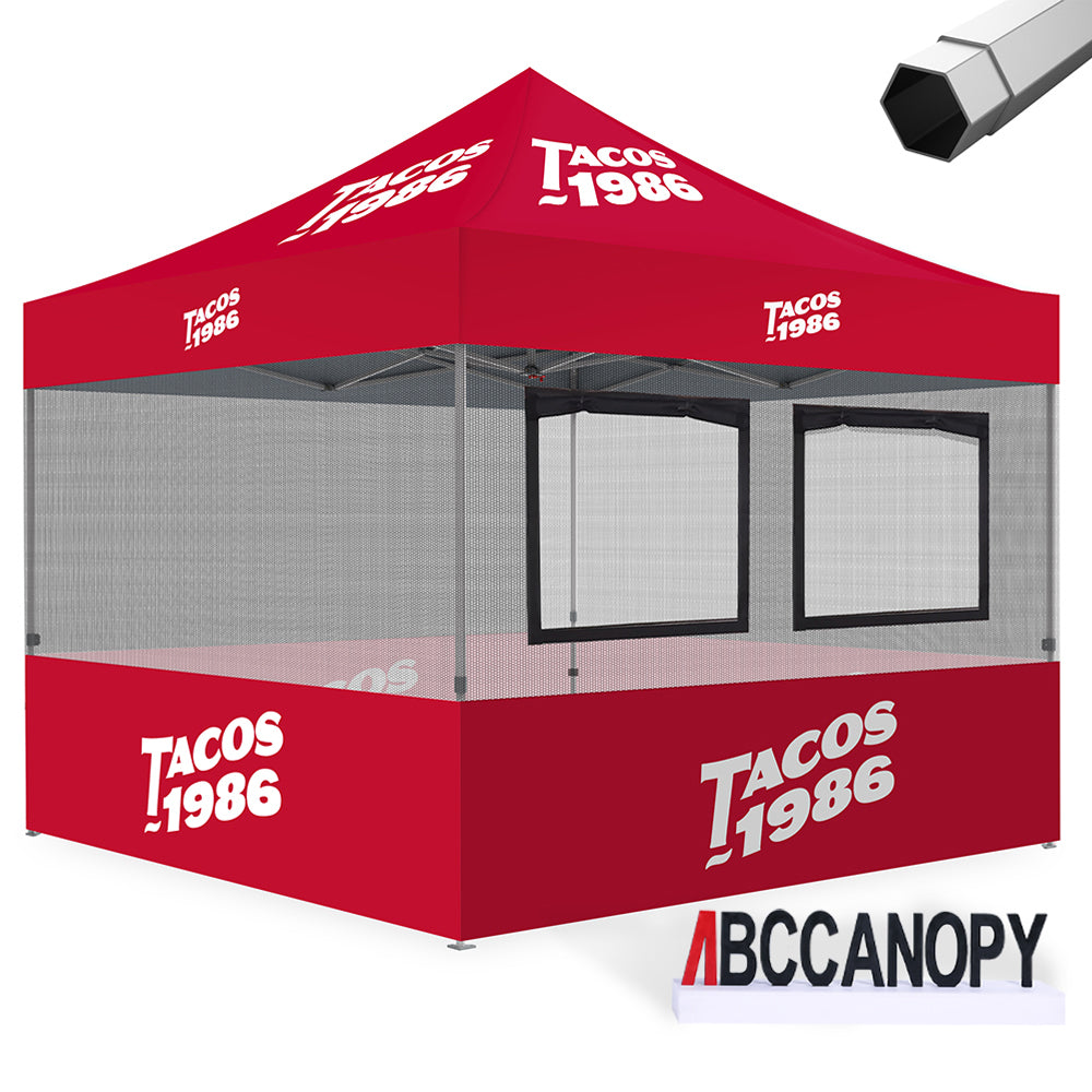 ABCCANOPY Custom Food Booth with Roll-Up Windows & Mesh - 10x10, 10x15 ...