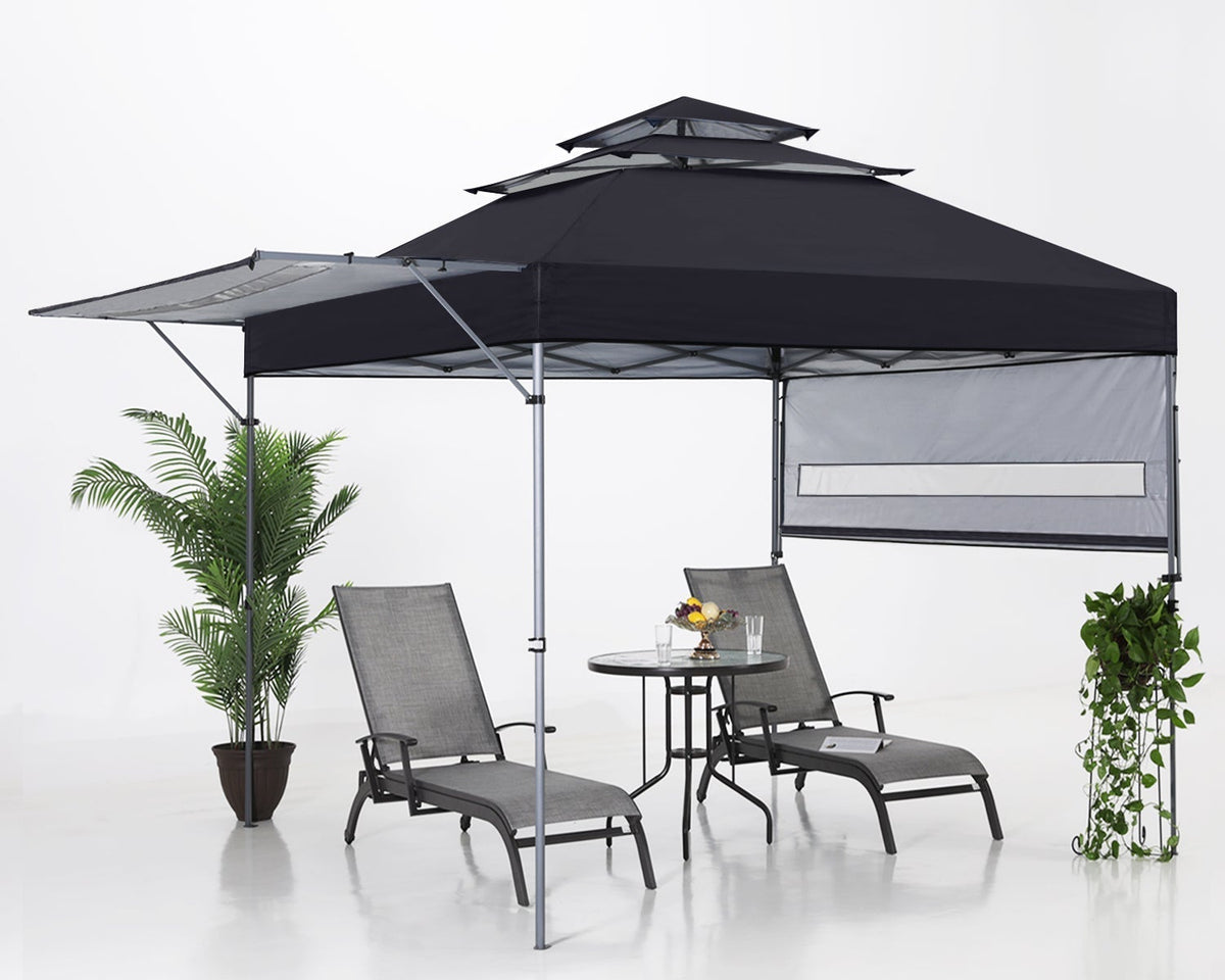 ABCCANOPY 3-Tier Instant 10x17 Canopy with Adjustable Dual Half Awning ...